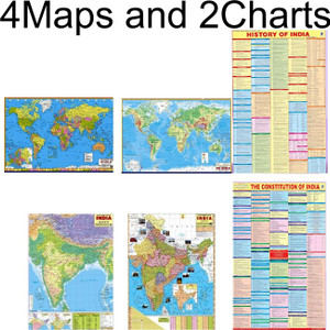 Laminated INDIAN Constitution & History of India Charts With Political ...