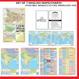 Combo 7 ENGLISH Maps with Booklet on Tips for UPSC Prepration ...