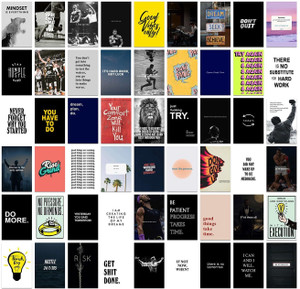 Pack of 54 Motivational Inspirational Wall Collage Kit Posters - 4 x 6 ...