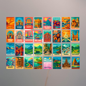 32 Tourist Places Posters Set | Travel Learning Kit Paper Print ...