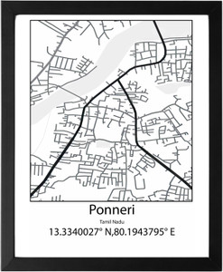 Ponneri,Tamil Nadu,India UNFRAMED Minimalist Map Line Art Print Poster ...