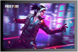 Free Fire Game Frame Poster For Room Synthetic Wood Gloss Lamination ...