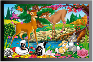 Cartoon Poster with Frame Gloss Lamination M100 Paper Print - Animation ...