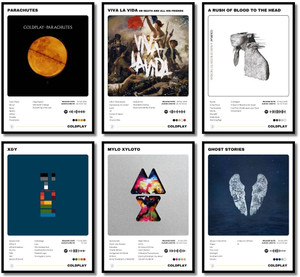 Coldplay Poster A4 Sized (Set of 6) | Unframed A4 Coldplay Posters of ...