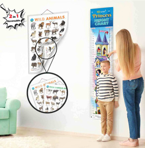 2 IN 1 WILD AND FARM ANIMALS & PETS and PRINCESS HEIGHT CHART | Set of ...