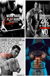 Poster 4 Combo, Gym Motivational Quotes|Quotes Poster | GYM Workout ...