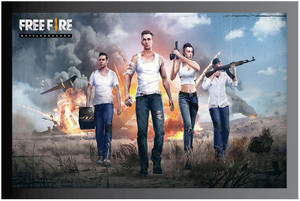 Free Fire Game Frame Poster For Room Synthetic Wood Gloss Lamination F9 ...