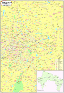 Bengaluru Map ( Bangalore Map ) | Laminated | 70 x 100 cm Photographic ...