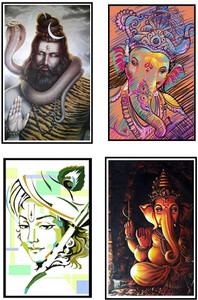 'Spiritual / Gods Posters' (Pack of 4) for Room & Office Paper Print ...