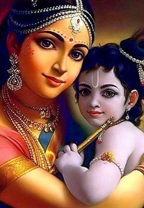 Yashoda maiya and Bal Krishan Ji Poster on 300gsm Photogenic US ...