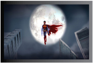 Superman Frame Poster For Room Synthetic Wood Gloss Lamination F28 ...