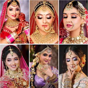 Pack of 6 Bridal Makeup Poster for Beauty Parlour Wall Decor Paper ...