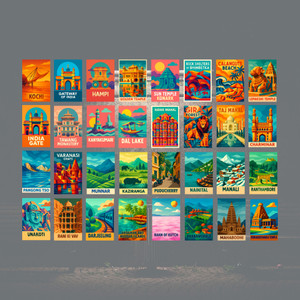 32 Tourist Places Posters Set | India Travel Collection Paper Print ...