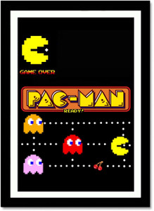Pacman framed poster for room and home decor, Gaming poster for room ...