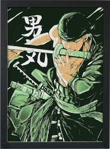 onepiece poster with frame zoro poster (Size_13x9.8 inch) Paper Print ...