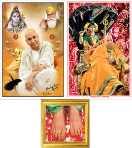 Pack Of 2 Guru Ji Swaroop and Charan Combo In Poster Form For Your Room ...