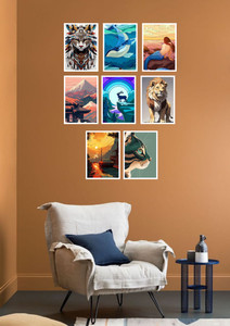 Pack of 8 HD Wall Posters for Office and Home Paper Print - Animation ...