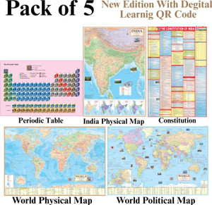 Complete UPSC Maps & Charts Set 5 – India Physical, World Political ...