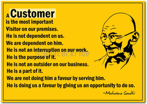 A Customer is God I Mahatma Gandhi Quotes Wall Poster A4 Fine Art Print ...