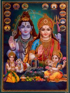 Shiv Parivar: Sacred 12 Jyotiling Crystal Poster with Waterproof Shine ...