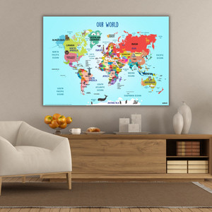world map for Stylish looking drawing room Paper Print - EKDALI posters ...