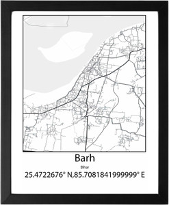 Barh,Bihar,India UNFRAMED Minimalist Map Line Art Print Poster Wall ...