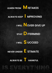MINDSET | MOTIVATIONAL WALLPOSTER | Photographic Paper - Quotes ...