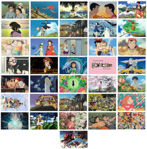 Ghibli Poster - Studio Ghibli Poster Anime movie Set of 36 6x4 Inch 300 ...