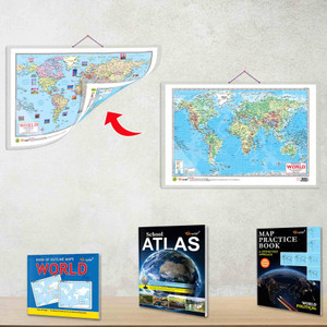 WORLD POLITICAL - MAP PRACTICE BOOK, BOOK OF OUTLINE MAPS WORLD, 2 IN 1 ...