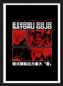 Satoru Gojo Red Artwork | Jujutsu Kaisen Framed Posters | Anime Frames ...