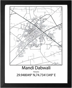 Mandi Dabwali,Haryana,India UNFRAMED Minimalist Map Line Art Print ...