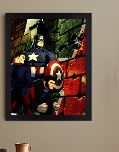 Captain America Modern Wall Art Framed Poster Paper Print - Movies ...