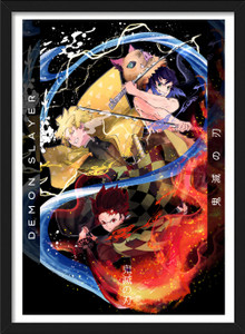 Tanjiro x Zenitsu x Inosuke | Demon Slayer Framed Poster | Anime Framed ...