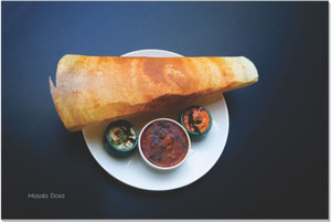 Masala Dosa poster, south indian Dish with sweet wall poster Fine Art ...