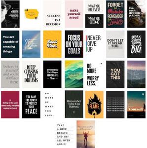 Paper Motivational Wall Art Posters, Multicolor, Letter Print, 15L x ...