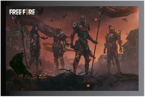 Free Fire Game Frame Poster For Room Synthetic Wood Gloss Lamination ...