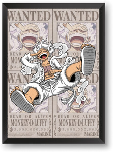 ANIME POSTER FRAME - ONE PIECE LUFFY GEAR FIVE - Black Framed Wall ...