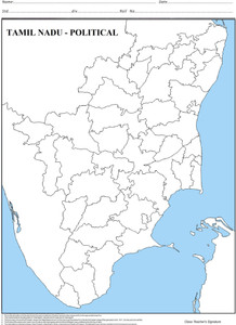 Tamil Nadu Political Outline Maps (100 Nos) | A4 Size - Multipurpose ...