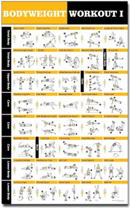 Wall Poster Motivational Bodyweight Workout and Exercises Illustrations ...