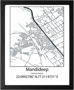 Mandideep,Madhya Pradesh,India UNFRAMED Minimalist Map Line Art Print ...
