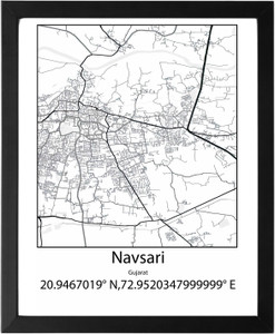 Navsari,Gujarat,India UNFRAMED Minimalist Map Line Art Print Poster ...