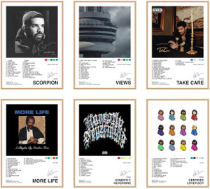 Pack of 6 - Drake Music Album Art Wall Posters 8x12 inch (A4 Size ...