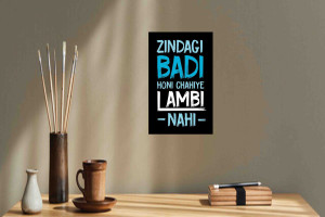 Funny Dialogue Sticker Poster|"Zindagi Badi Honi Chahiye Lambi Nahi ...