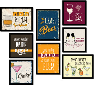 Bar Quotes Frames - KItchen Wall Decor - Wall Posters with Frame for ...