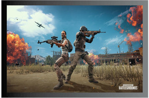 Pubg Game Frame Poster For Room Synthetic Wood Gloss Lamination F11 ...