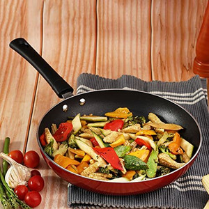 CrossPan Cherry Red Non Stick Taper Fry Pan 24 cm diameter 1.2 L ...