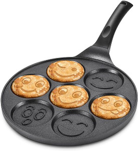Kesig Emoji Pancake Pan - Smiley Face Pan Cake Griddle with 7 Unique ...
