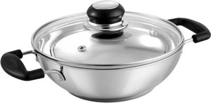 SPRINGWAY Steeli Stainless Steel Kadai, 100% Food Grade, Premium ...