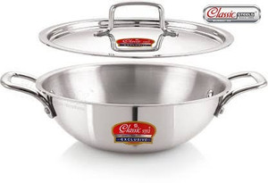 Classic Steels Triply Stainless Steel Kadhai For Cooking With Heavy ...