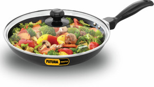 Hawkins Futura 24cm Frying Pan with Lid, Black (INF24G) Fry Pan 24 cm ...